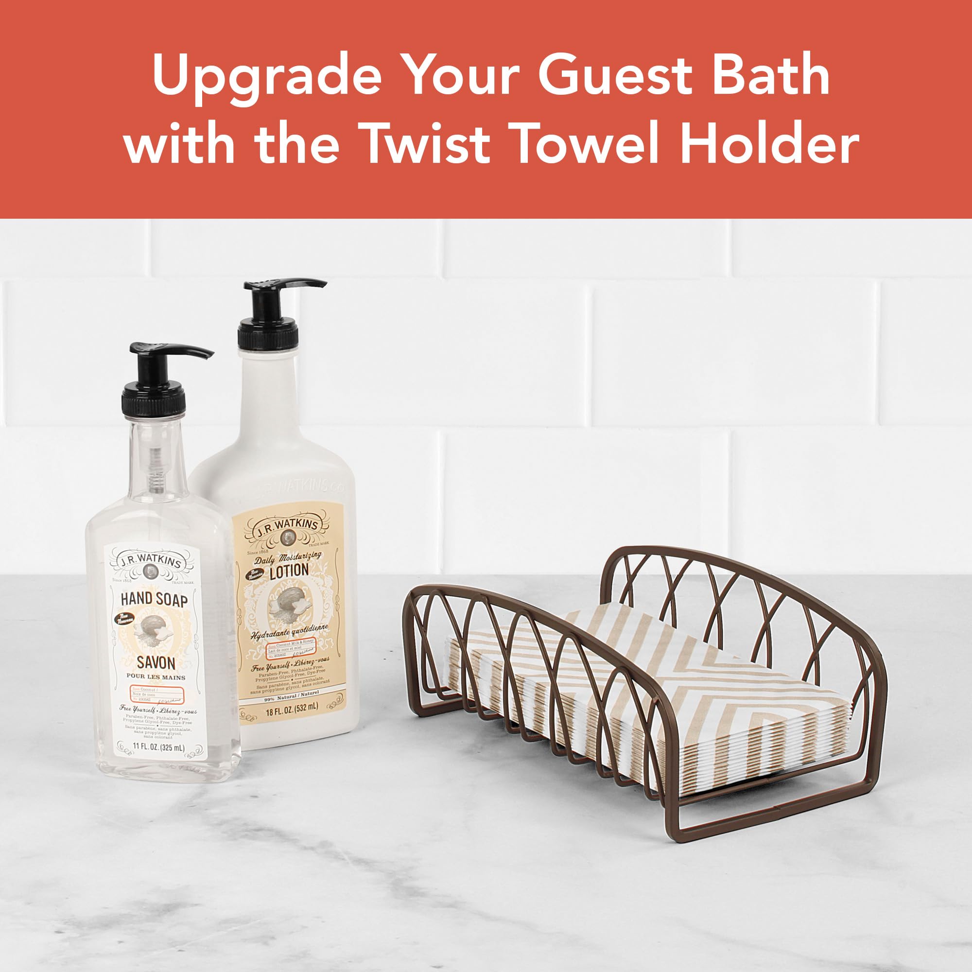 Spectrum Diversified Twist Guest Towel Holder, Bronze