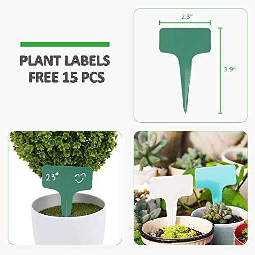 GROWNEER 12 Packs 36 Inches Garden Flower Support Plant Support Stakes, with 15 Pcs Plant Labels, Single Plant Stem Flower Support for Flowers, Orchid, Peony, Lily, Rose