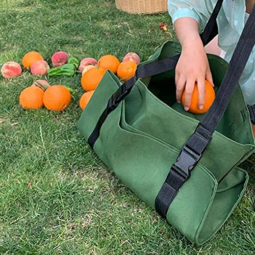 V&H Fruit Picking Bag Vegetable Harvest Apples Berry Garden Picking Bag Garden Apron,farm helper, free your arm and hand, Green, Xlarge