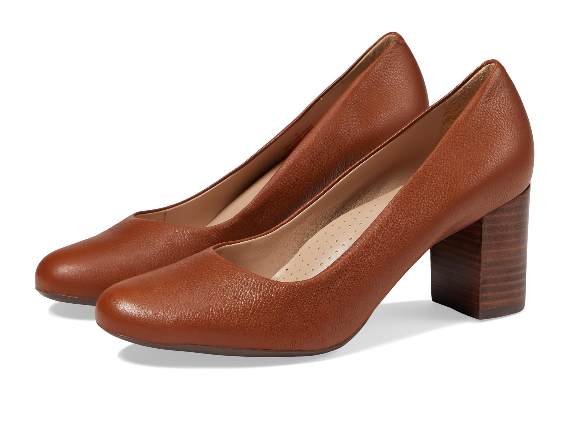 Marc Joseph New York James Street Slip-on Shoes for Women – Round-Toe Silhouette – Rubber Outsole Pump Cognac Nappa Soft 8 M