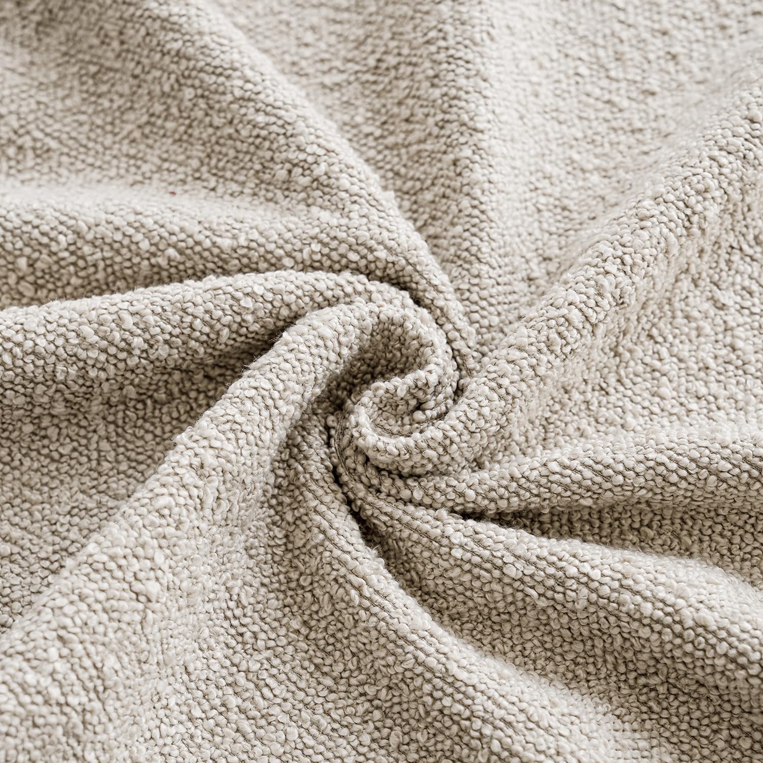 Foindtower Pack of 2 Textured Boucle Throw Pillow Covers Accent Solid Pillow Cases Cozy Soft Decorative Couch Cushion Case for Chair Sofa Bedroom Living Room Home Decor, 18 x 18 Inch,Oatmeal