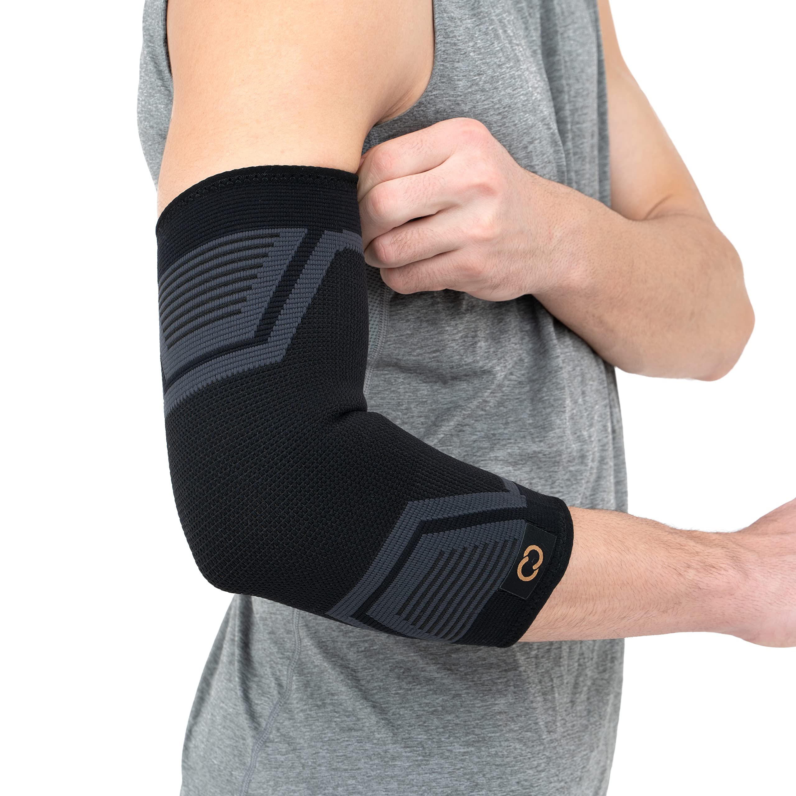 Copper Compression PowerKnit Elbow Sleeve - Seamless Elbow Brace for Men & Women - Pain Relief for Tendonitis, Tennis Elbow, Golfers, Weight Lifting - Fits Right or Left - 1 Sleeve - L/XL