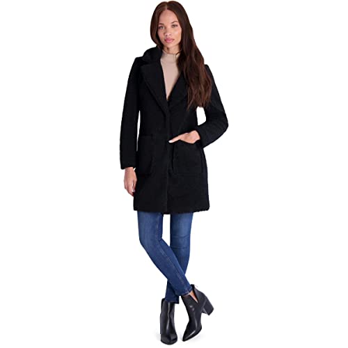 French Connection womens 3/4 Shearling Faux Fur Coat, Black, Large US