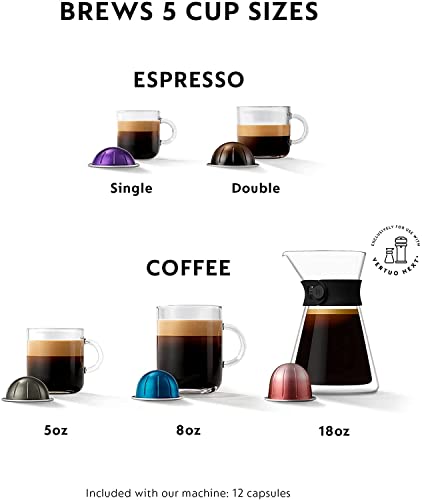 Nespresso Vertuo Next Coffee and Espresso Machine by Breville with Milk Frother, 1.1 liters, Cherry