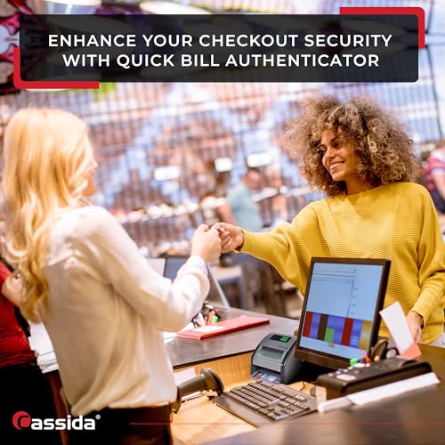 Cassida Omni-ID 2-in-1 Currency Counterfeit Detector with UV Identification Verification Lights β Bill Checker with Infrared, Magnetic and Ultraviolet Sensors - Easy to Read PASS/FAIL Display