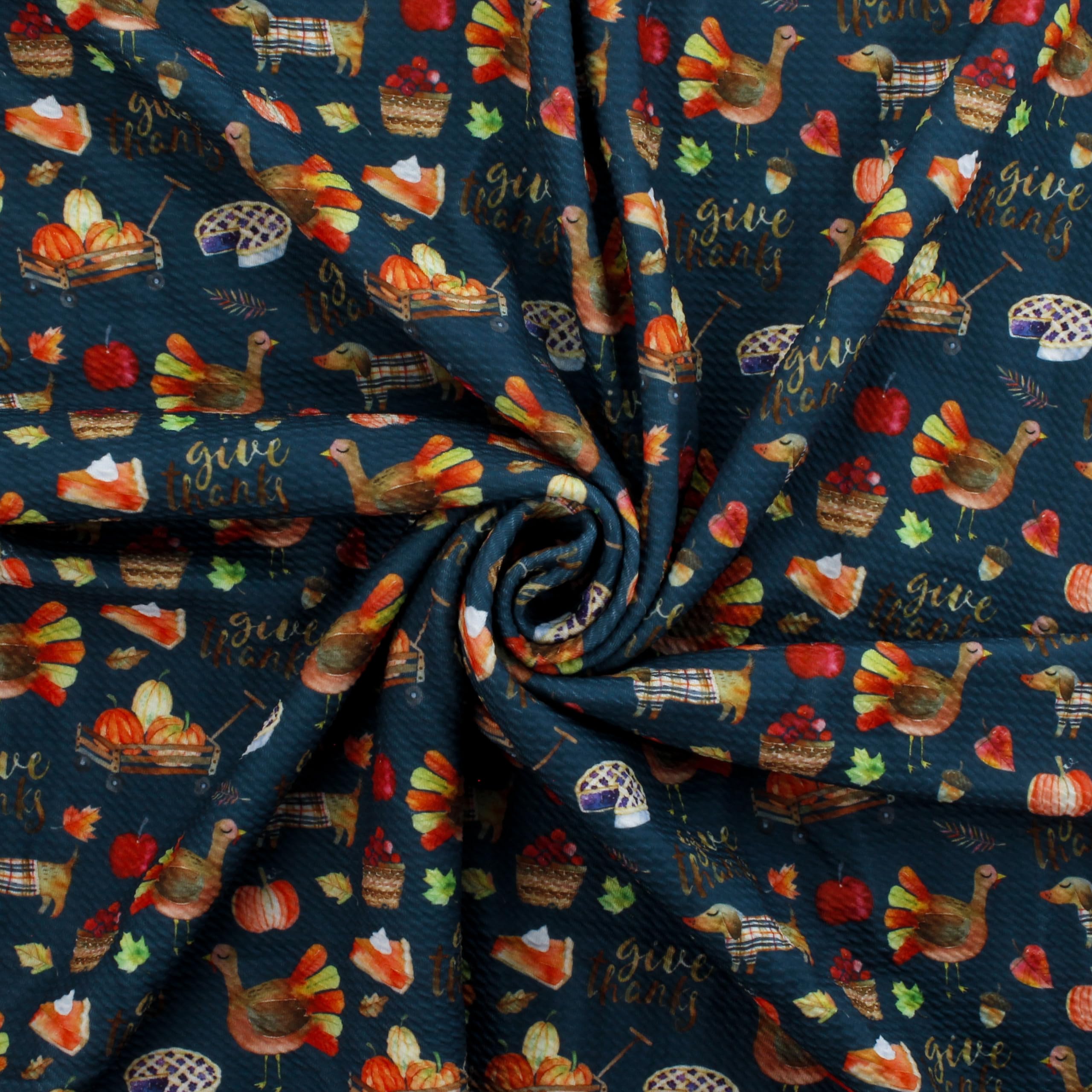 Give Thanks Turkey Liverpool Bullet Fabric Textured Knit Jersey 4 Way Stretch - 1 Yard
