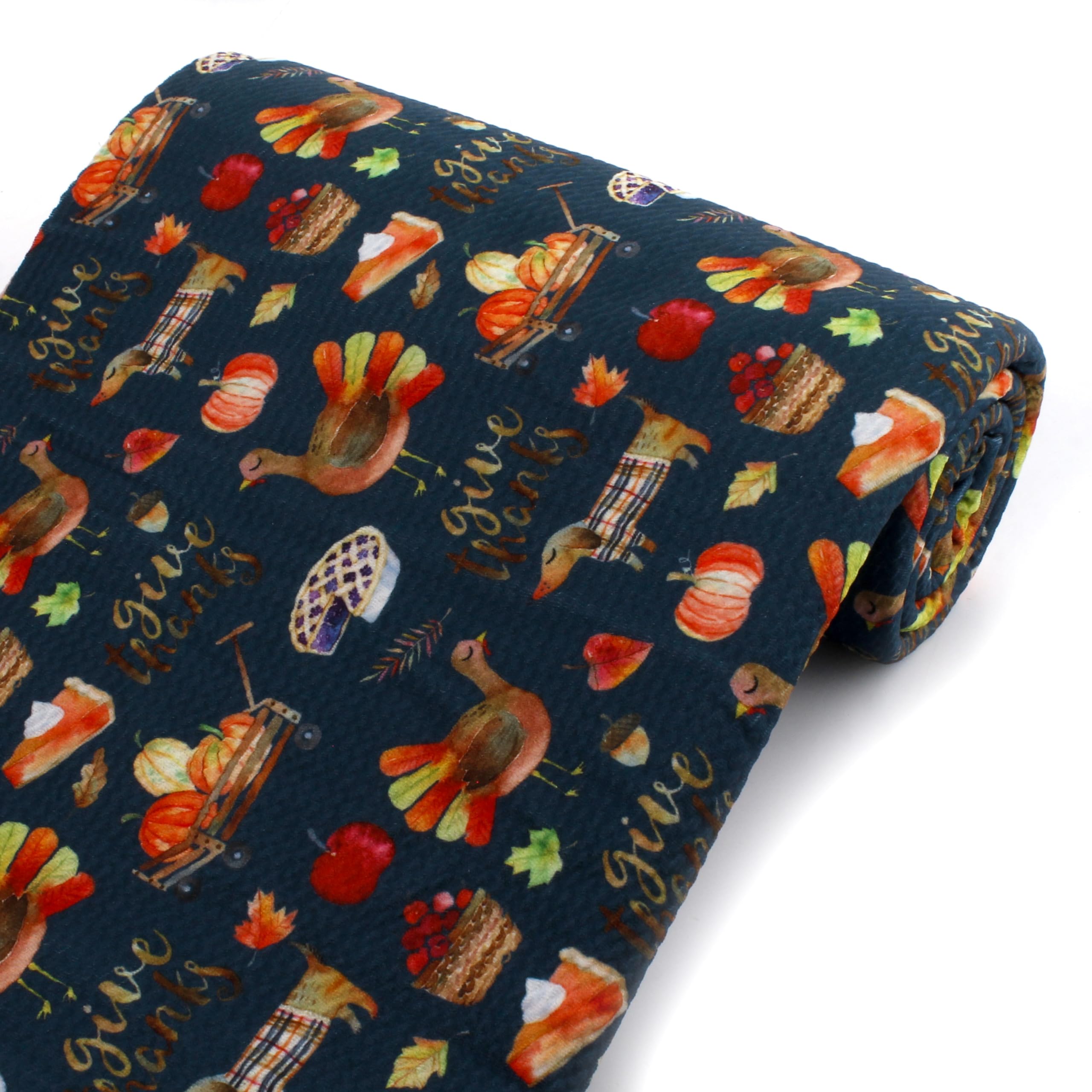 Give Thanks Turkey Liverpool Bullet Fabric Textured Knit Jersey 4 Way Stretch - 1 Yard