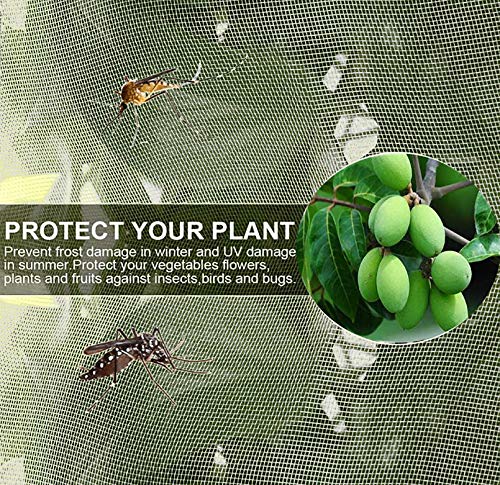 Unves Large 2 Pcs Garden Plant Netting Bird Barrier Mesh Fruit Tree Netting with Drawstring, 3 x 4.5ft Plant Cover Netting Bags Protect Plant Fruits Vegetables Flower from Bird Eating