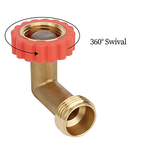 Watflow Lead-Free Brass 90° Hose Saver, Garden Hose Adapter, Garden Hose Connector, 90 Degree Hose Elbow,Water Hose Saver, 2 Pcs