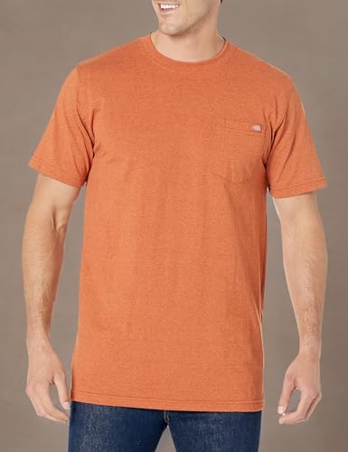 Dickies Men's Short Sleeve Heavyweight T-Shirt, Copper Single DYE Heather