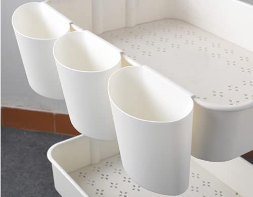 4Pcs Hanging Cup Holder,Rolling Cart Accessories,Plant Containers,Hanging Flower Pots,Space Saver,Storage Bucket,Pencil Holder,Make Up Pencil Holder Office,Kitchen Wall Organizer Decor (Black)