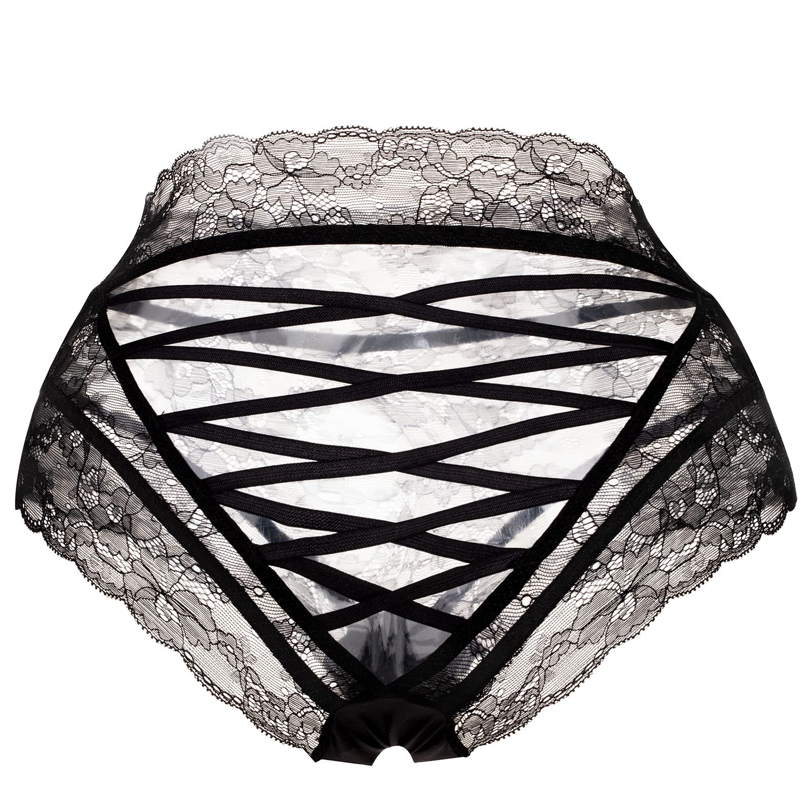 FUMAFI Womens Sexy Panty Lacey Underwear Lace Panties Plus Size Criss Cross Bikini Panties Black Sexy High Waist Panties