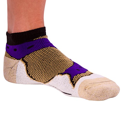 Zensah Copper Lightweight Running Socks, Small, Purple