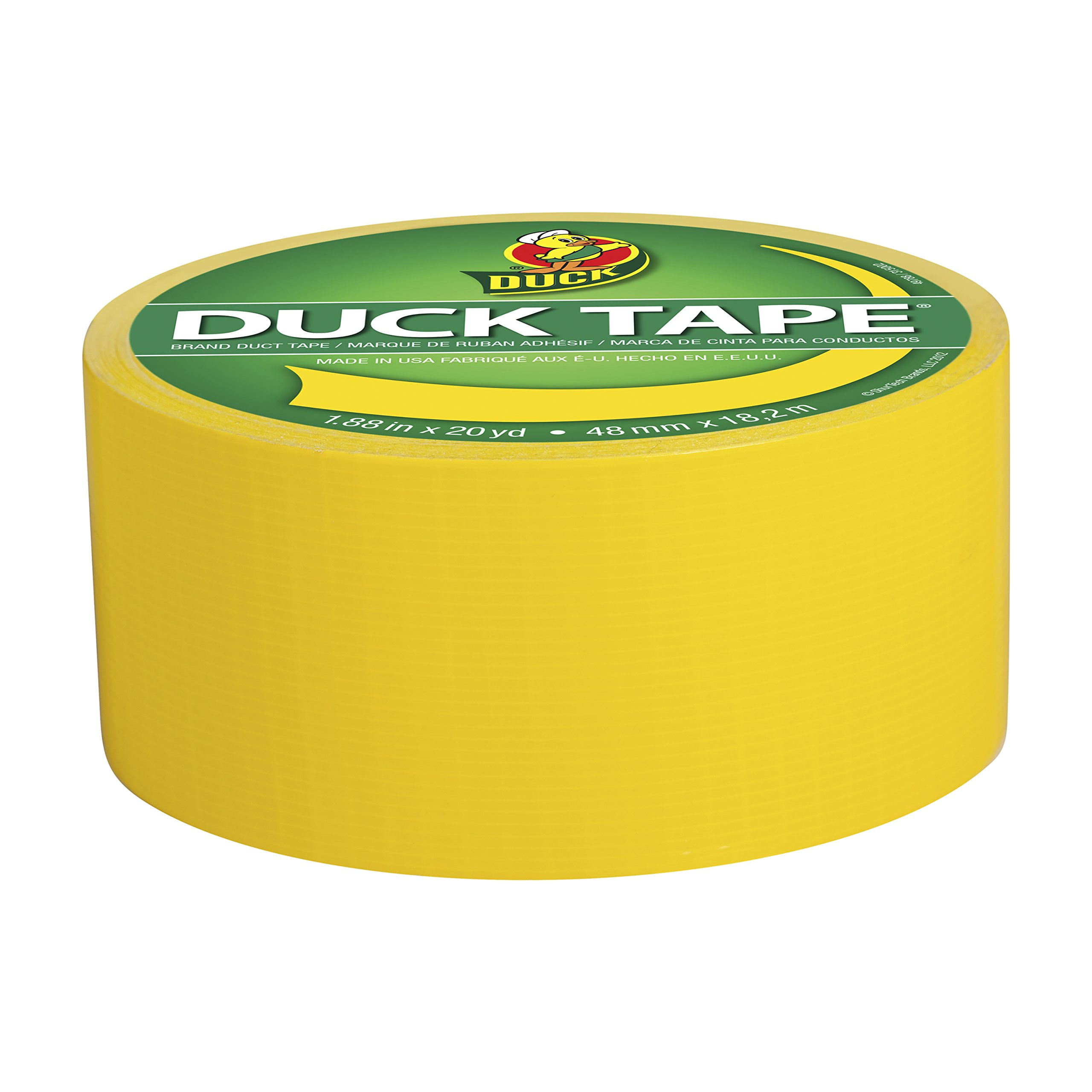 Duck Brand 1304966 Color Duct Tape, Yellow, 1.88 Inches x 20 Yards, 1 Roll
