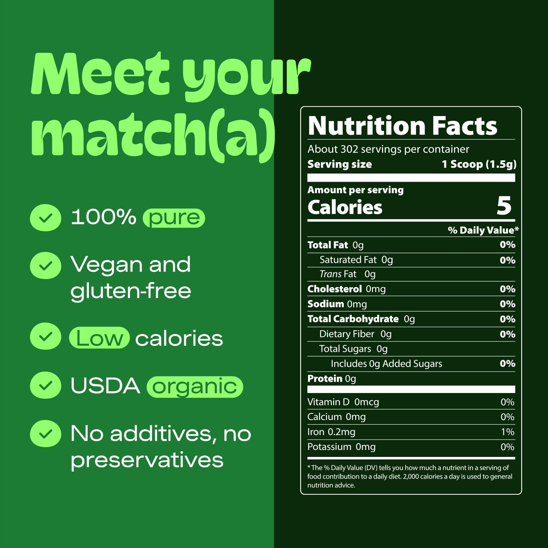 MATCHA DNA Certified Organic Matcha Green Tea Powder (16 oz TIN CAN)