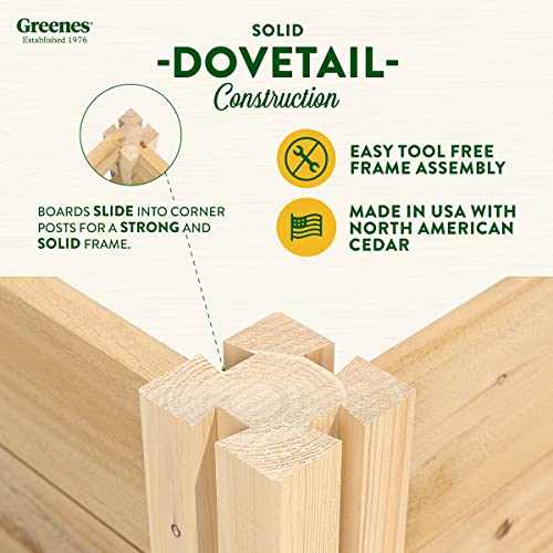 Greenes Fence Raised Garden Bed, 48" L x 48" W x 7" H, Cedar