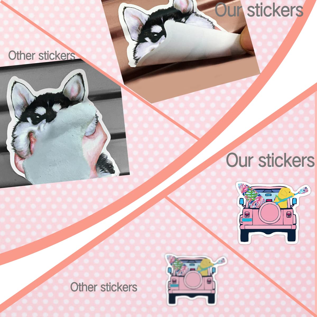 Pterosauria 100 PCS Preppy Stickers Pink Vinyl Waterproof Matte Modern Cartoon Stickers Pack for Bumper, Laptop, Water Bottle, Car, Phone, Hard hat