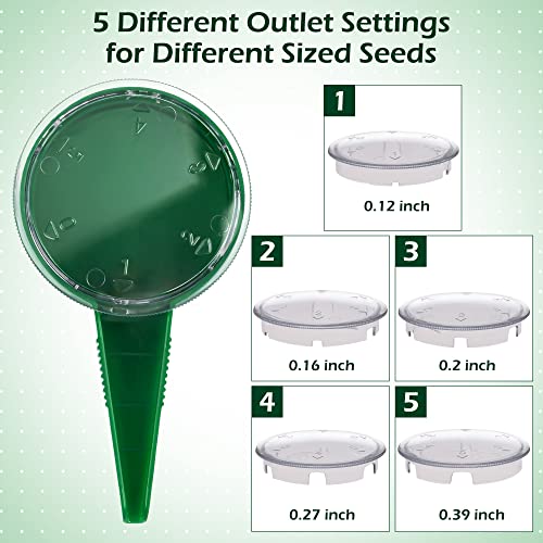 TXIN 2 Pcs Seed Sower, Portable Mini Hand Garden Plant Seed Dispenser Planter Starter Seeder with 5 Different Settings