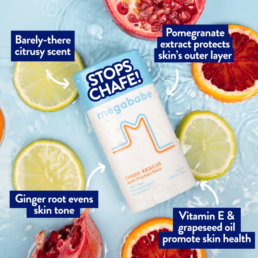 Megababe Thigh Rescue Anti-Chafe Stick | Prevents skin chafe & irritation | Thighs, arms, bra-lines & more | 2.12oz (Pack of 1)