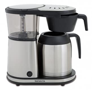Bonavita Connoisseur 8 Cup Drip Coffee Maker Machine, One-Touch Pour Over Brewer w/ Thermal Carafe, Hanging Filter Basket, SCA Certified, 1500 Watt, BPA Free, Stainless Steel, BV1901TS