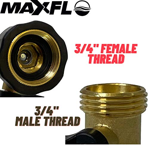 Heavy Duty Brass Hose Shut Off Valve 2 Pack | Garden Hose Connector | Water Hose Valve Shut Off | Shutoff Valve | 4 Extra Pressure Washers | Fits All Standard Hoses