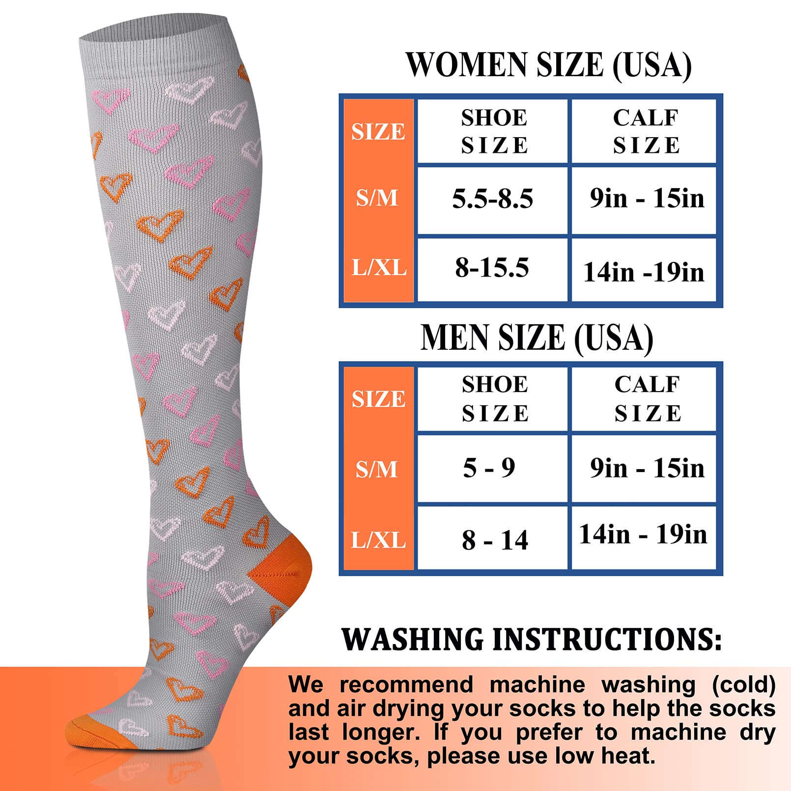 FEYHAY Copper Compression Socks(8 Pairs) for Men & Women 15-20 mmHg is Best Athletic & Daily for Running Flight Travel Climbing (Large-X-Large, 05 navy/Gray/Black)