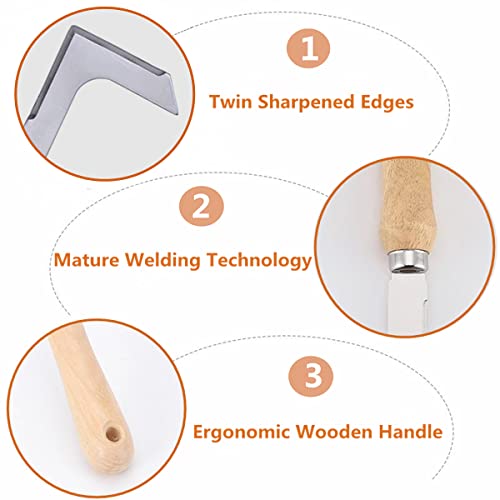goldhik Crack Weeder, 8.7" Stainless Steel Crevice Weeding Sickle Manual Weeder Lawn Yard Garden Sidewalk Tool