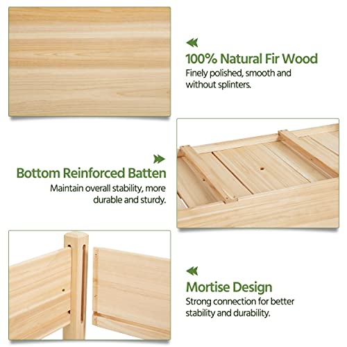 Yaheetech Wooden Raised Garden Bed 2 Tiers Elevated Planter Grow Box for Herb with Legs & Drainage Holes, 47x41x30in