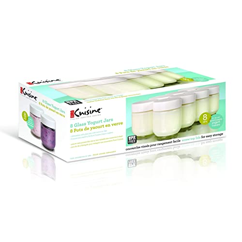 Euro Cuisine Glass Jars for Yogurt Maker, Set of 8