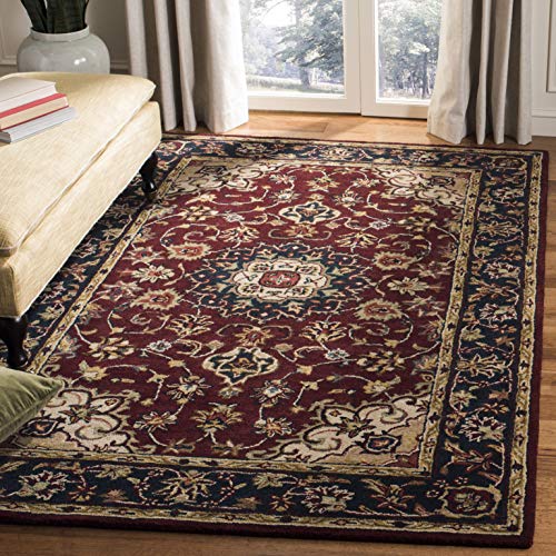 SAFAVIEH Classic Collection Area Rug - 8'3" x 11', Burgundy & Navy, Handmade Traditional Oriental Wool, Ideal for High Traffic Areas in Living Room, Bedroom (CL362A)