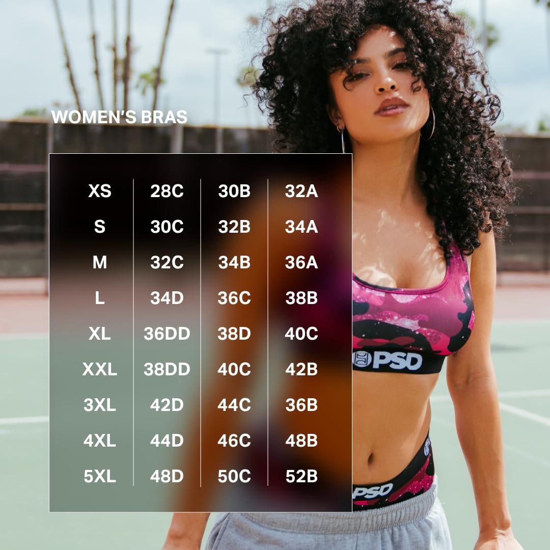 PSD Women's World Currency Sports Bra, Multi, S