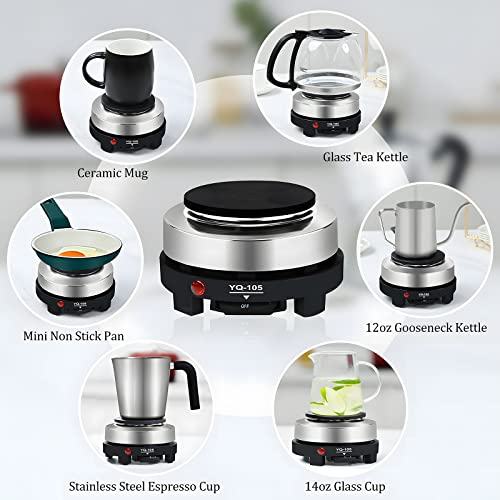 Artilife 500W Small Electric Hot Plate, Multi-Function Portable Stove Kitchen Cooktop Electric Heater for Home 110V
