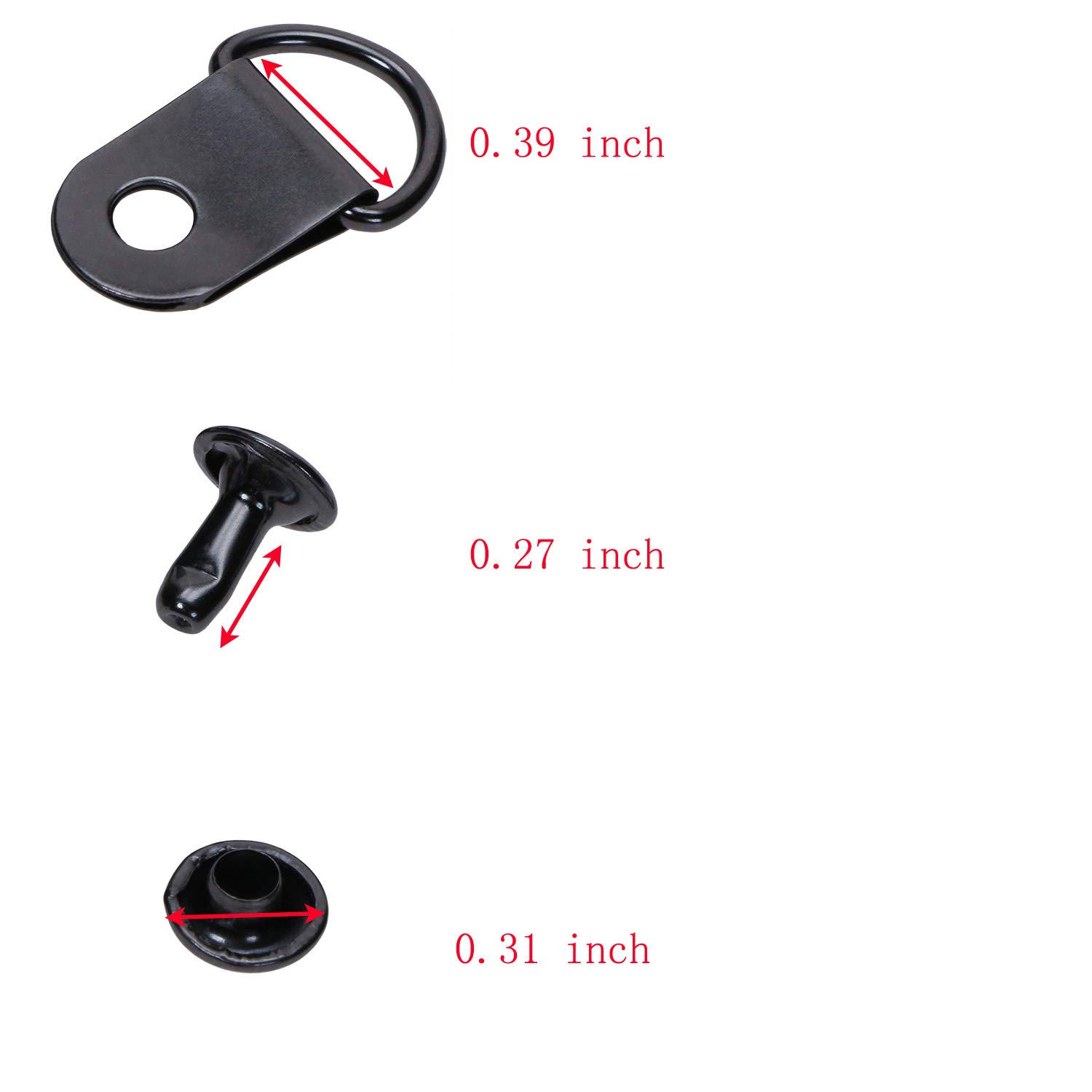 ONLYKXY 50 Pieces Shoe Boot Lace Hooks Buckle Rivets Loop Ring with Rivets, Shoe Boot Buckle
