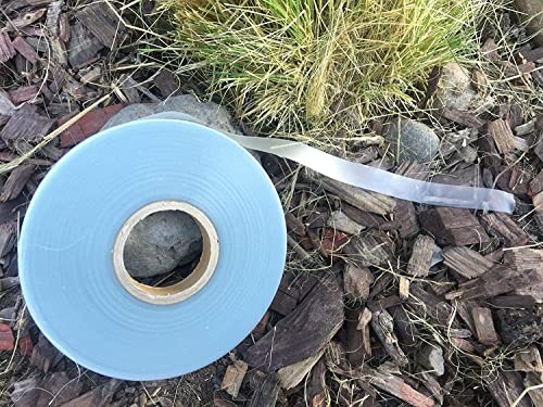 Clear Tie Tape 300 FEET x 1/2" Each Roll/Translucent Stretch Plant Ribbon Garden Vinyl - 3 Pack