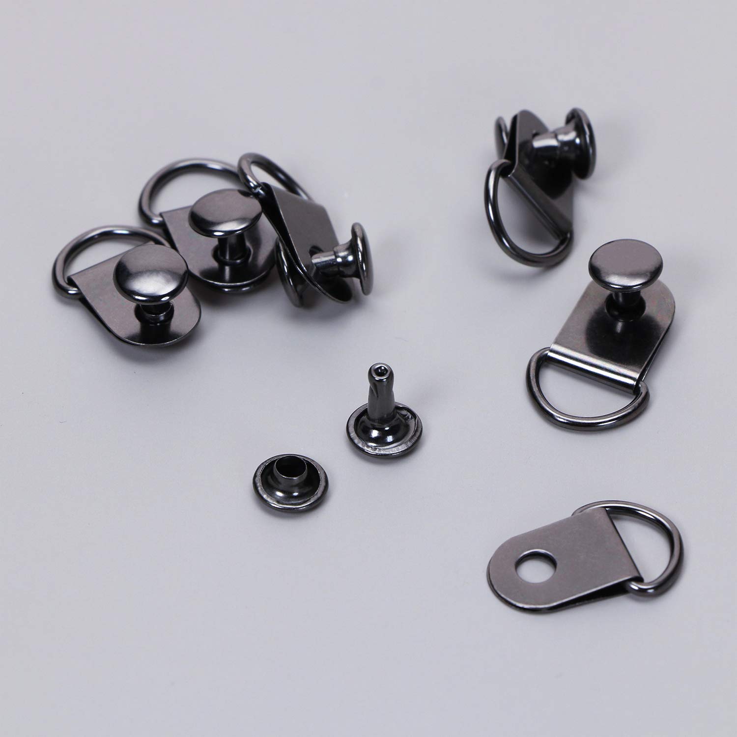 ONLYKXY 50 Pieces Shoe Boot Lace Hooks Buckle Rivets Loop Ring with Rivets, Shoe Boot Buckle
