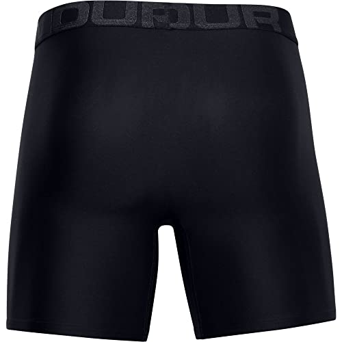 Under Armour mens Tech 6-inch Boxerjock 2-Pack , Black (001)/Black , Medium