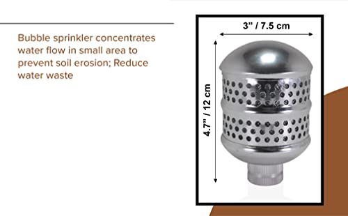 PATSONᵀᴹ 3 Pack Aluminum Bubbler Sprinkler Heads for Drip Irrigation Comes with 3 Spare Rubber Washers - Bubbler Dripper Bulb Gentle Watering System Soaker for use with Garden Hose