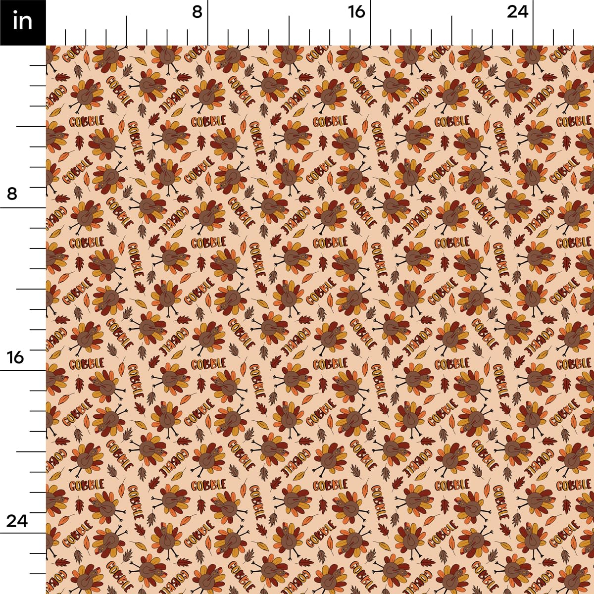 Thanksgiving Turkey Gobble Fall Autumn Bullet Textured Fabric by The Yard Stretch Liverpool - 1 Yard Fabric for Bows Clothes Sewing (AA1942)