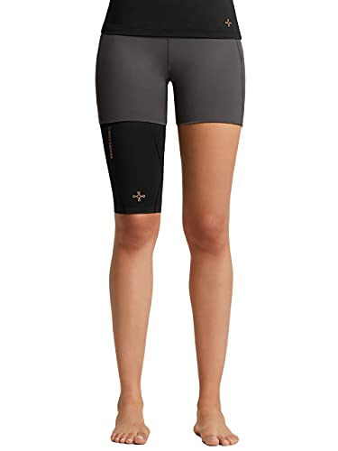 Tommie Copper Performance Compression Quad Sleeve, Unisex, Men & Women, Sweat Wicking Breathable Upper Leg Sleeve for Muscle Support & Recovery - Black - Large