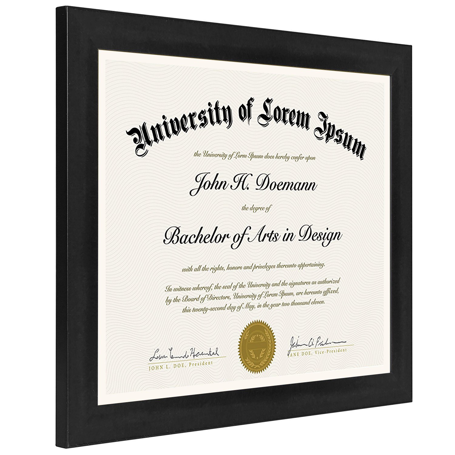 Americanflat 8.5x11 Diploma Frame in Black with Shatter Resistant Glass - Horizontal and Vertical Formats for Wall and Tabletop