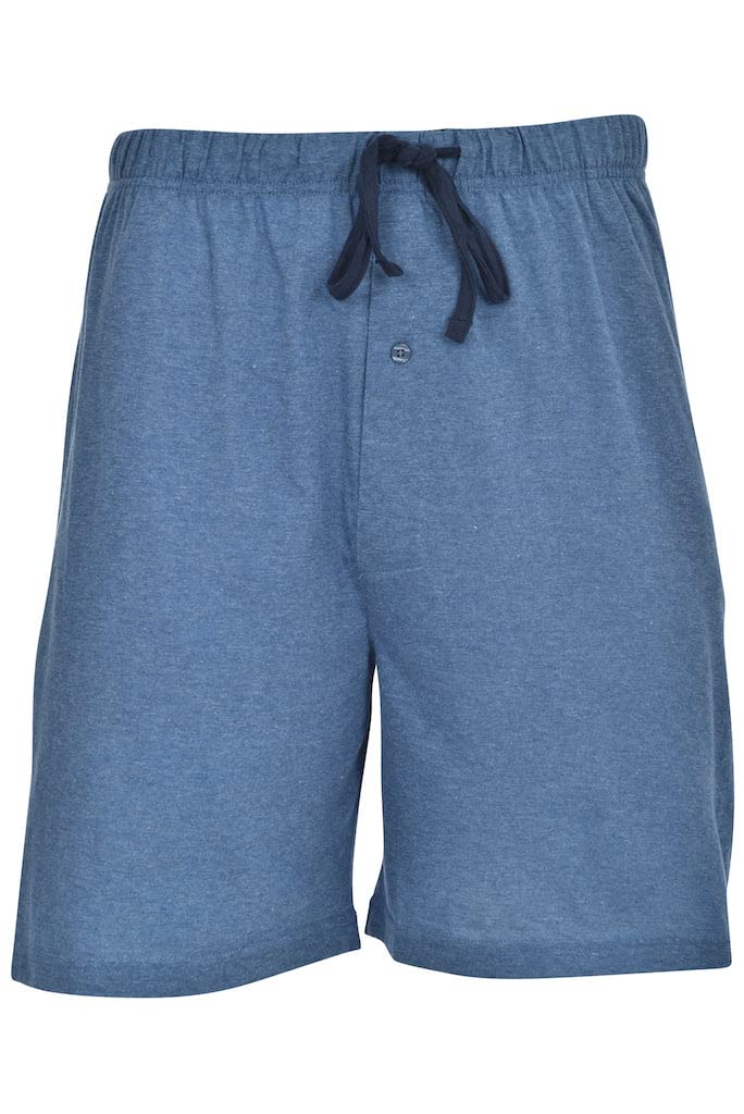 Hanes Mens 2 Pack Sleep Short, Cotton Jersey Blend 7.5" Inseam, Comfortable and Breathable, Grey Heather/Chambrey Blue, Large