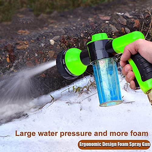 Hose Soap Sprayer Nozzle 8 Patterns, Car Wash Soap Sprayer Foam Sprayer Gun with 3.5oz/100cc Soap Dispenser Bottle, Washing Mitt, Garden Hose Nozzle Sprayer for Cleaning, Plant Watering, Showering Pet