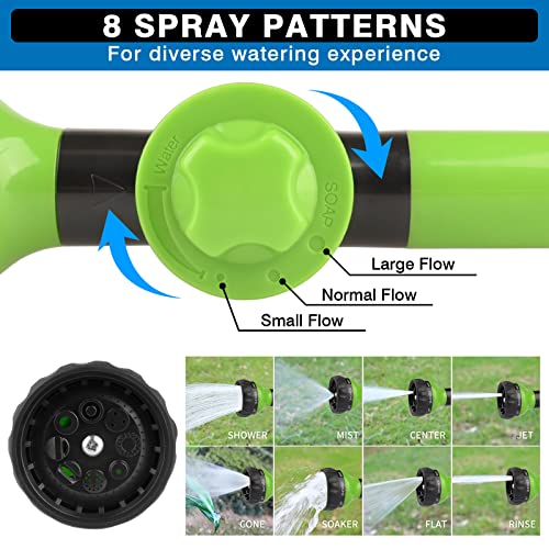 Hose Soap Sprayer Nozzle 8 Patterns, Car Wash Soap Sprayer Foam Sprayer Gun with 3.5oz/100cc Soap Dispenser Bottle, Washing Mitt, Garden Hose Nozzle Sprayer for Cleaning, Plant Watering, Showering Pet