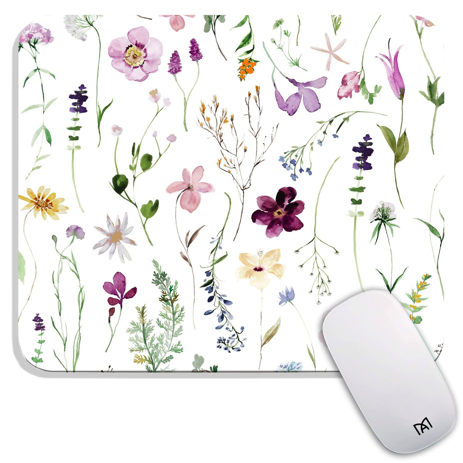 Armanza Square Mouse Pad Beautiful Flowers Plants, Personalized Premium-Textured Custom Mouse Mat Design , Washable Mousepad Lycra Cloth , Non-Slip Rubber Base Computer Mouse Pads for Wireless Mouse
