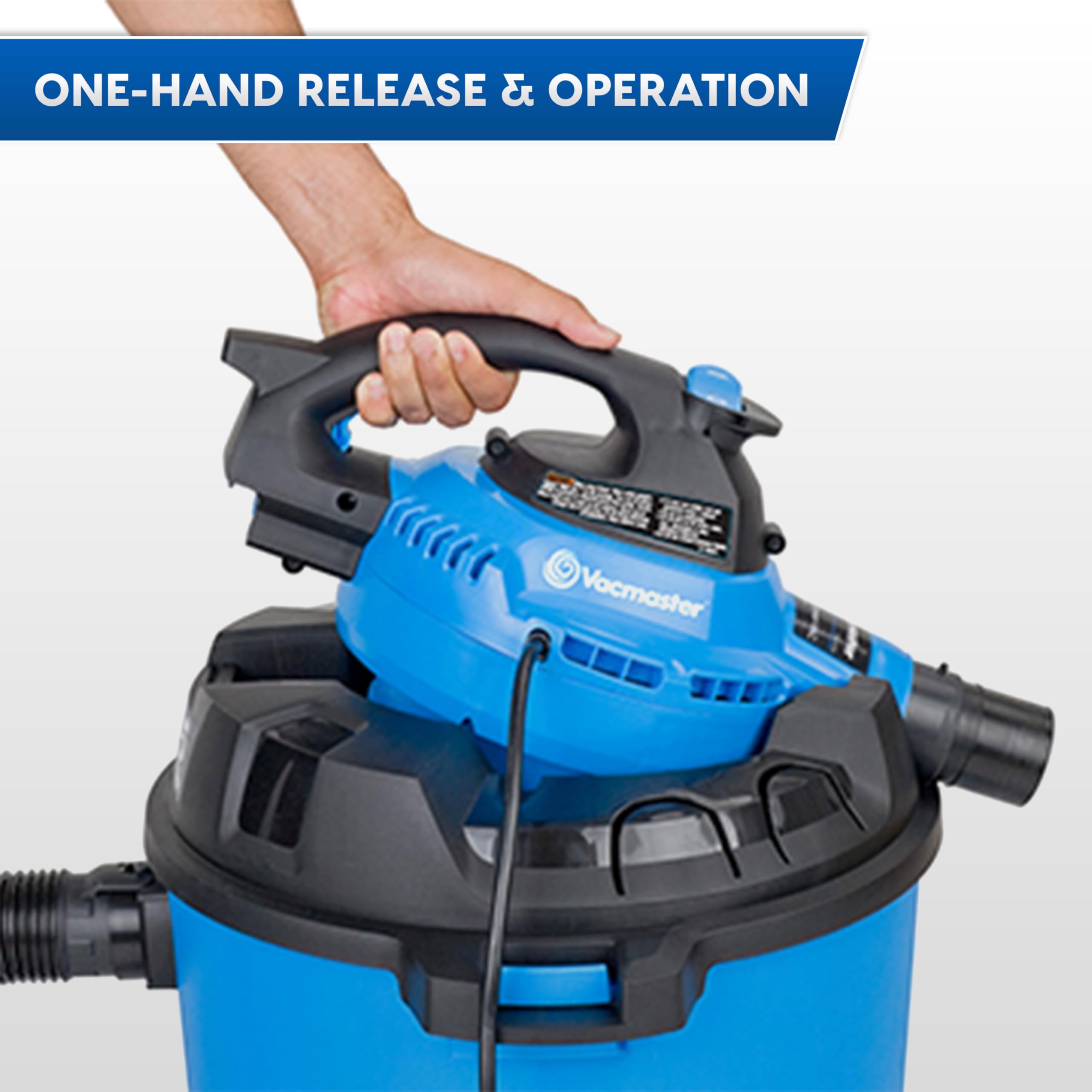 Vacmaster Blue Line 12-Gallon* 5 Peak HP† Wet/Dry Vacuum with Detachable Blower VBV1210