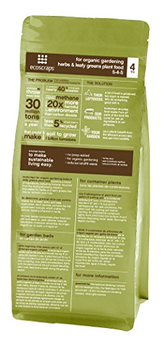 EcoScraps for Organic Gardening Herbs and Leafy Greens Plant Food, 4 lbs