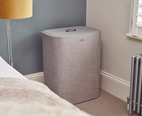 Joseph Joseph Tota 90-liter Laundry Hamper Separation Basket with lid, 2 Removable Washing Bags with Handles - Grey