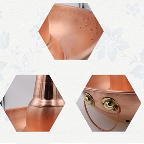 Chafing Dishes Red Copper Thickened Hot Pot, Gas Copper Hot Pot, Hot Pot Chicken Bullfrog Copper Pot for Household and Commercial Use (Color : Brass, Size : 26cm)