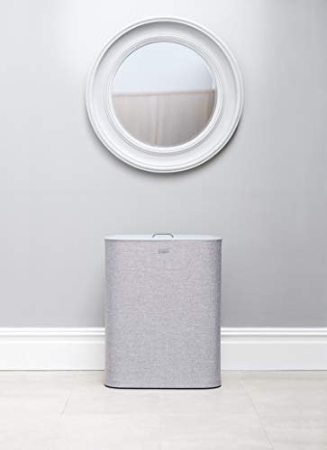 Joseph Joseph Tota 90-liter Laundry Hamper Separation Basket with lid, 2 Removable Washing Bags with Handles - Grey