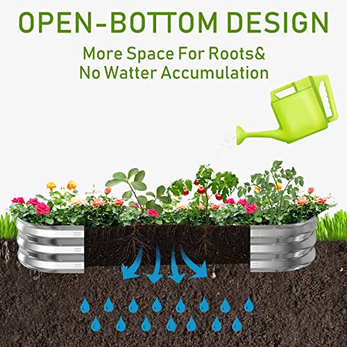 Aolamegs Galvanized Raised Garden Bed - 1 Pack 68 x 36 inch Vented Raised Garden Boxes Kit for Vegetables Flower Strawberry Garden Planter Metal Raised Garden Boxes Outdoor with Glolves No Need Tools